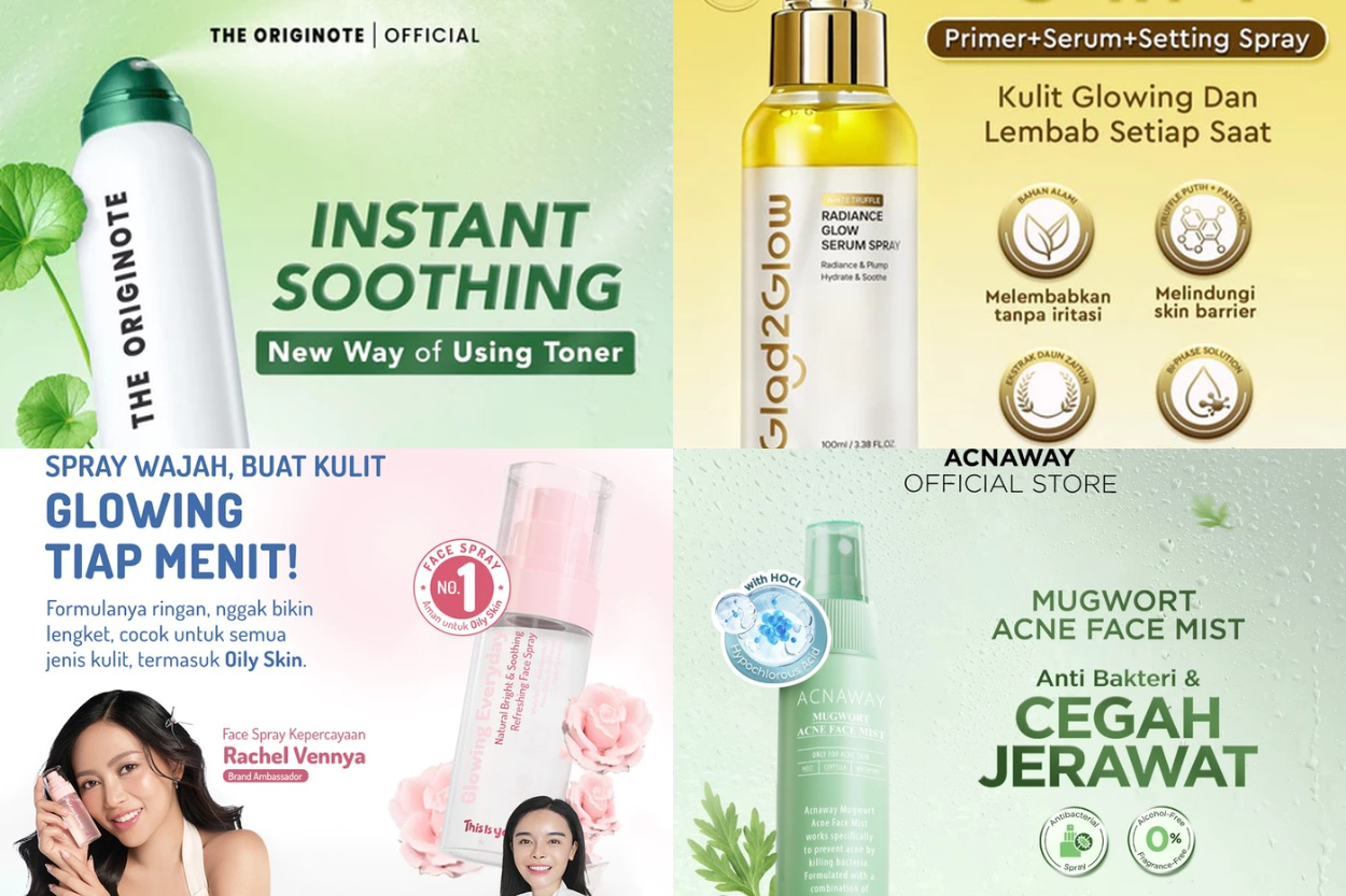 4 Face Mist Ampuh Bikin Kulit Lembap dan Glowing Seharian, Wajib Punya!